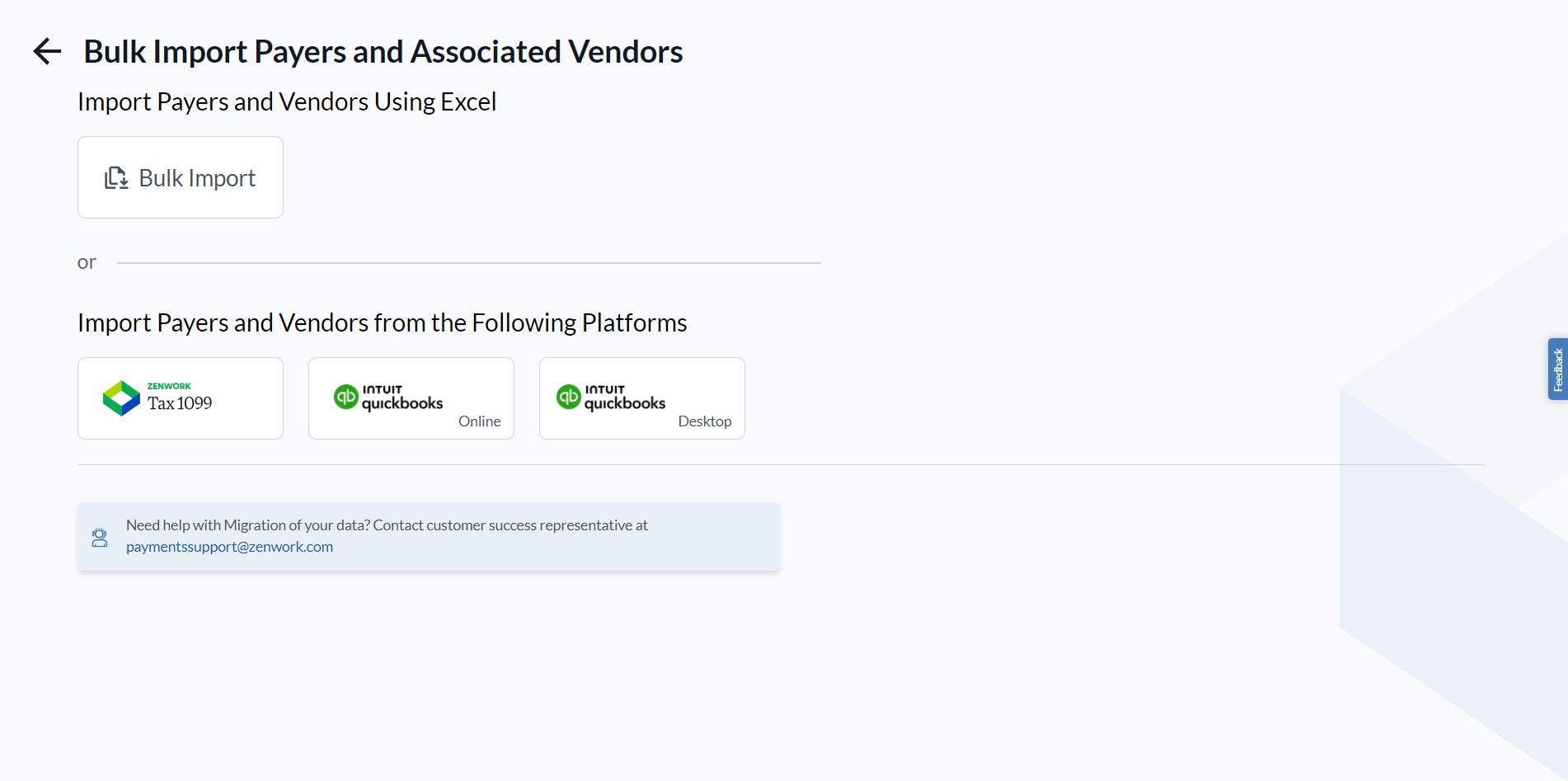 Importing Payer and Vendors from QuickBooks Desktop