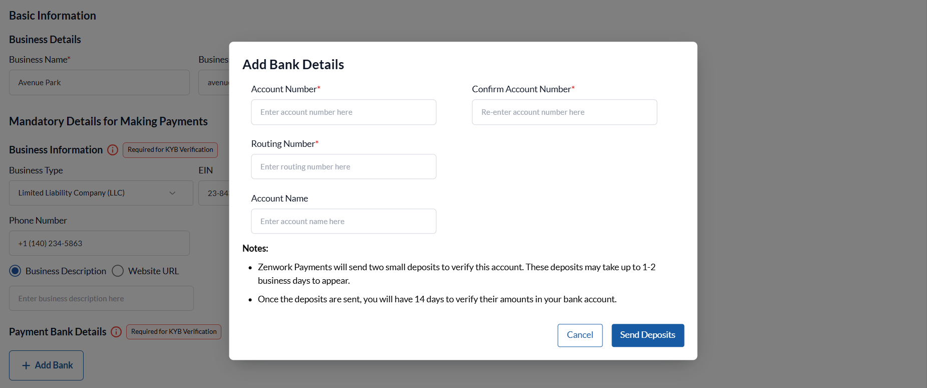 Updating Payer Profile and Initiating KYB Verification